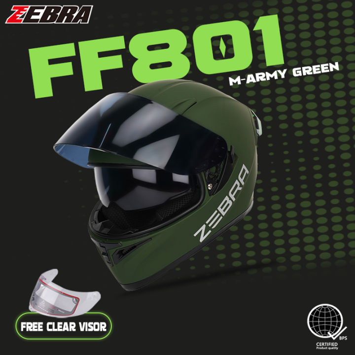 （free clear visor）ZEBRA FF801 PLAIN helmet motorcycle full face Man zebra FULL FACE helmets with ...