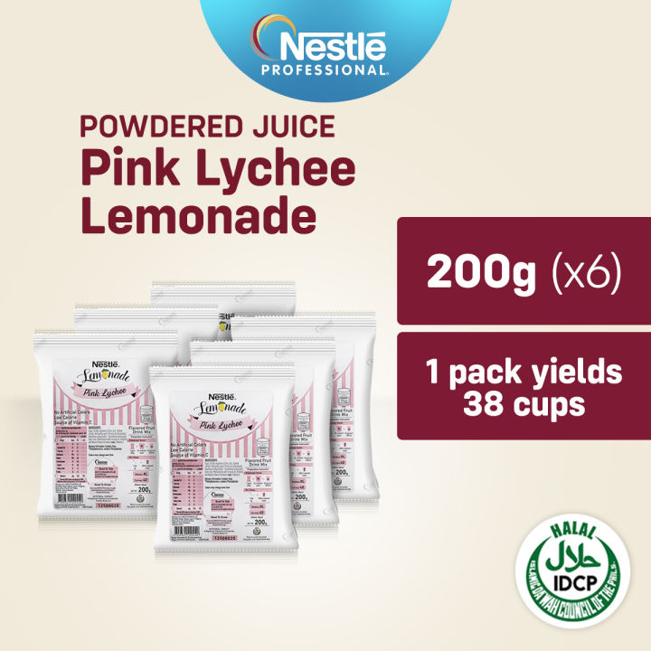 NESTLÉ Pink Lychee Lemonade 200g - Pack of 6 | Lazada PH