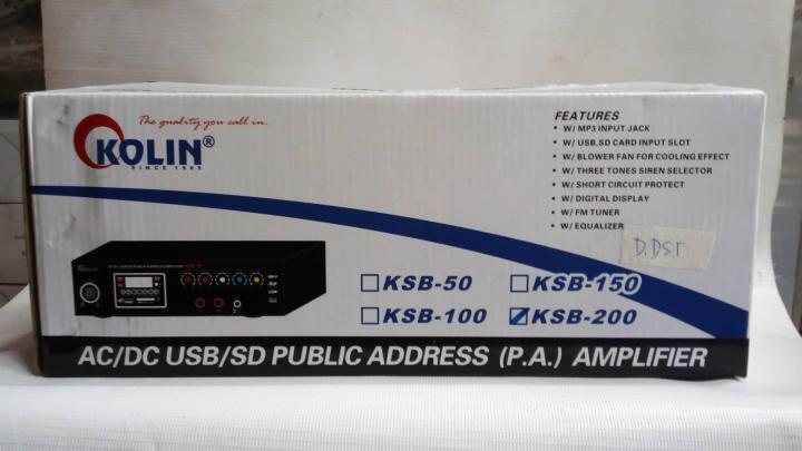KOLIN KSB-200 AC/DC Public Address (P.A) Amplifier | Lazada PH