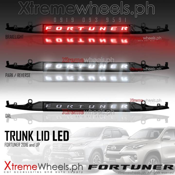 Toyota Fortuner 2016 to 2025 BLACK REAR LED TRUNK LID / REAR LIGHT ...