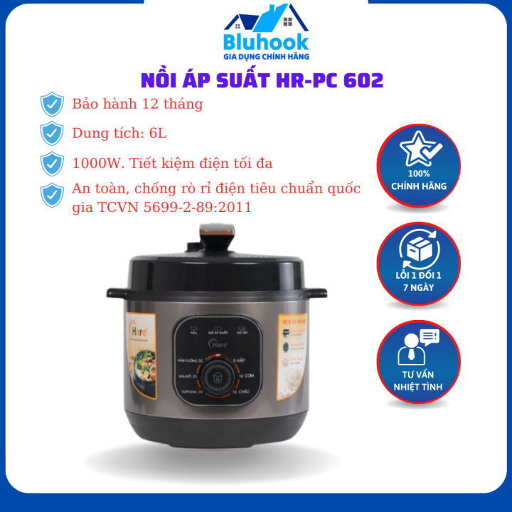 Nồi Áp Suất Hr Pc602 Công Suất 1000W Dung Tích 6L Bảo Hành 12 Tháng 💔 ...