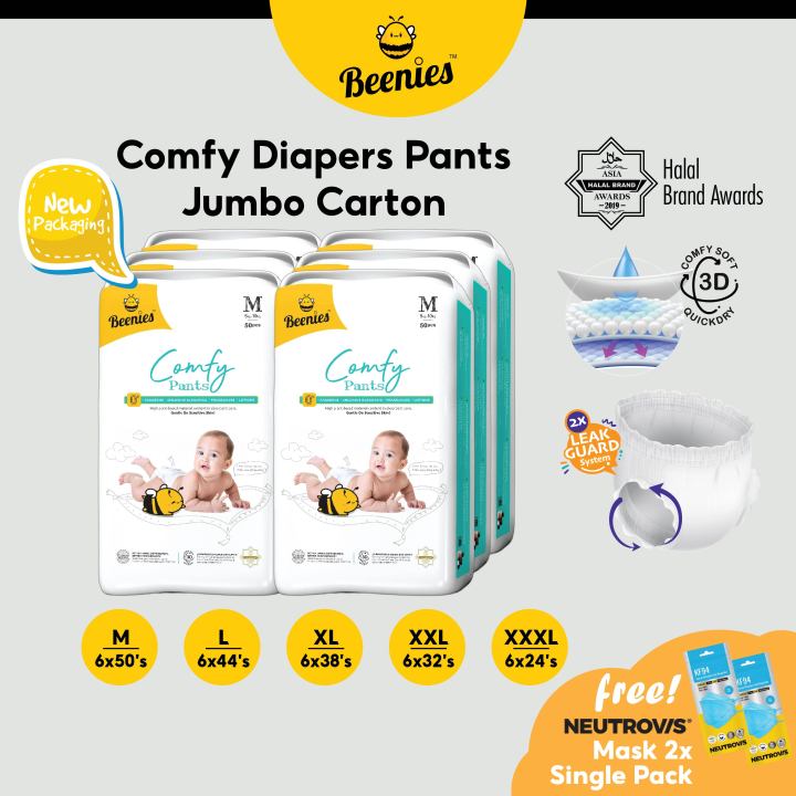 Beenies Diapers Comfy Pants Jumbo Pack / Lampin Bayi Diapers Jenis ...
