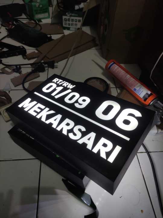Nomor Rumah Akrilik LED Ukuran 30x20 | Lazada Indonesia