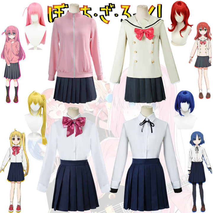Anime Bocchi The Rock Cosplay Costume Ijichi Nijika Gotoh Hitori Jk ...