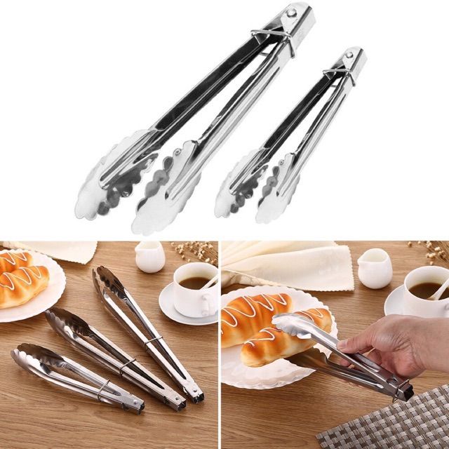 Stainless Steel Food Tong Food Clip Cooking Utensils Serving BBQ Tong ...
