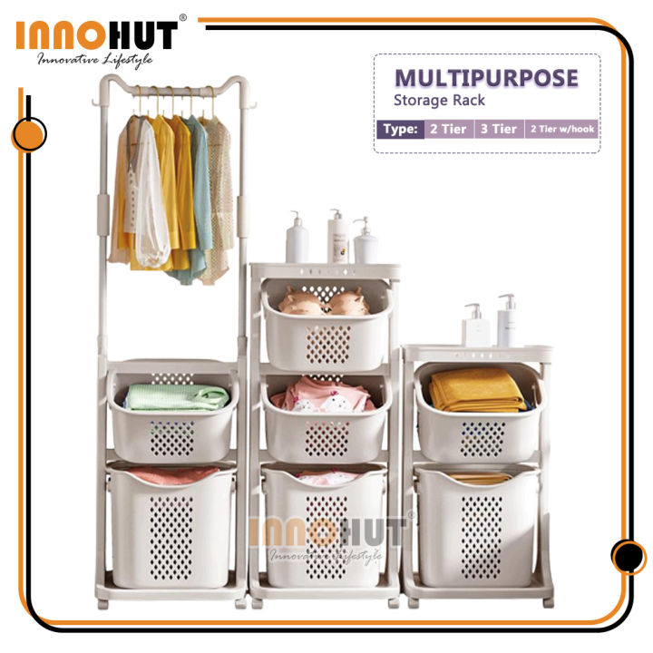 Innohut Multipurpose Plastic Bathroom Storage Dirty Laundry Basket ...
