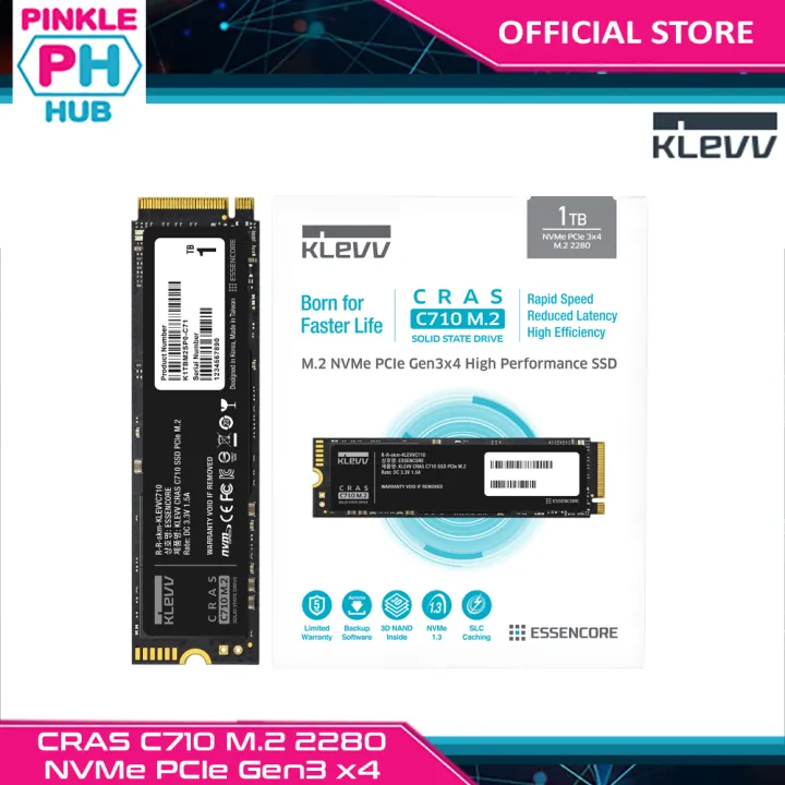 PinkleHub | KLEVV CRAS C710 M.2 2280 NVMe PCIe Gen3 x4 (1,950MB/s Read ...