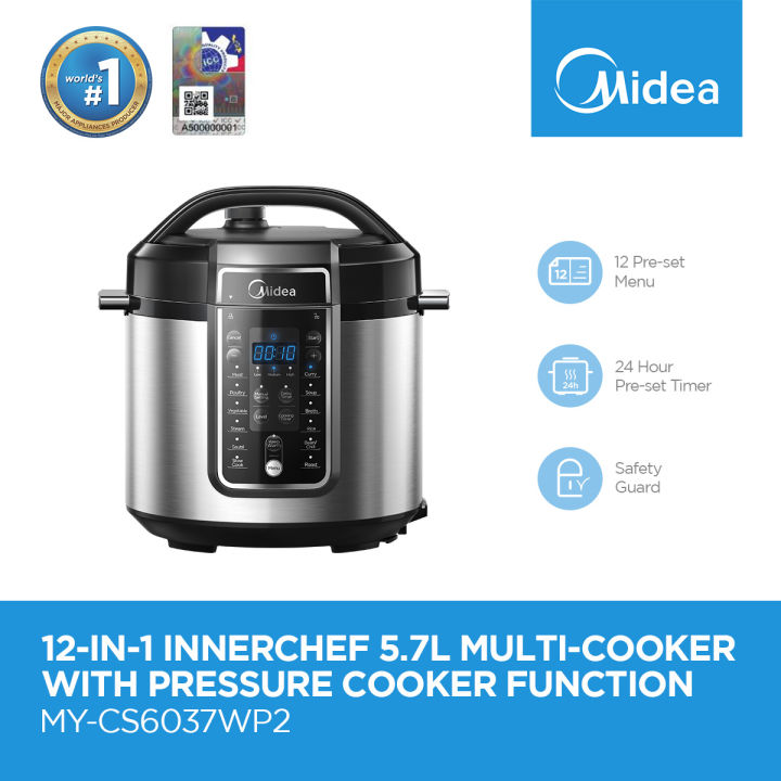 Midea 5.7L Digital Pressure Cooker 12-in-1 Multifunction Cooker | Lazada PH
