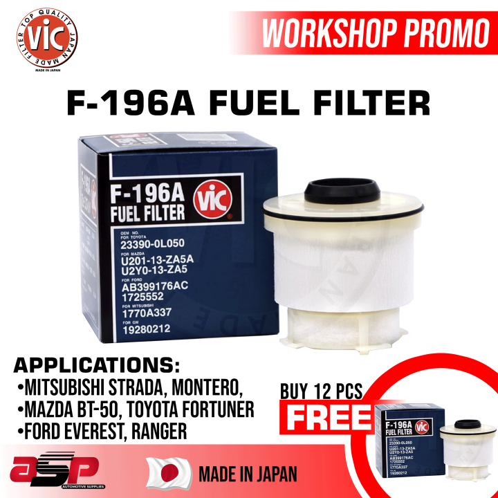 VIC F-196A Fuel Filter Element Type for Mitsubishi Strada, Montero, BT ...