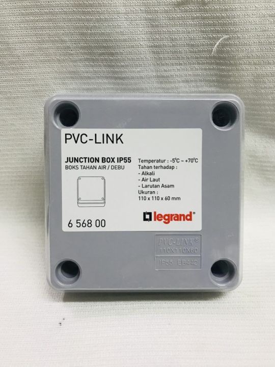 Junction Box 110x110x60 mm Legrand IP55 Tahan Air Outdoor Duradus ...