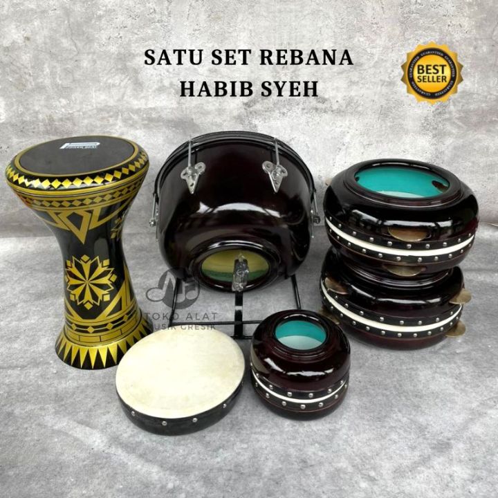 SATU SET REBANA HABIB SYEH MODEL JEPARA MUSIK HADROH REBANA LENGKAP ...