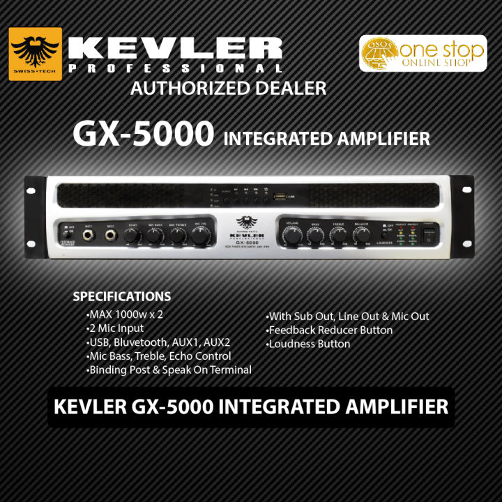 Kevler GX-5000 1000W X2 Professional Integrated Amplifier GX-5000 •OSOS ...
