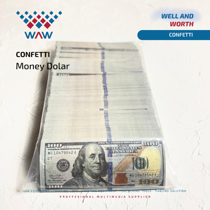 Party Properti Confetti Money Dolar 1kg / Confetti Kertas Gambar Dolar ...
