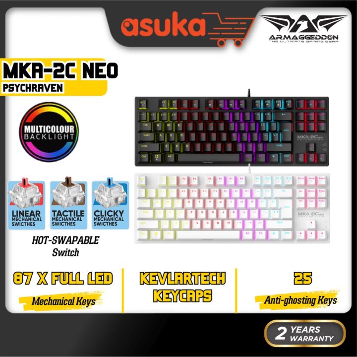 Armaggeddon MKA-2C Neo PsychRaven (87 Keys) Clicky / Tactile / Linear ...