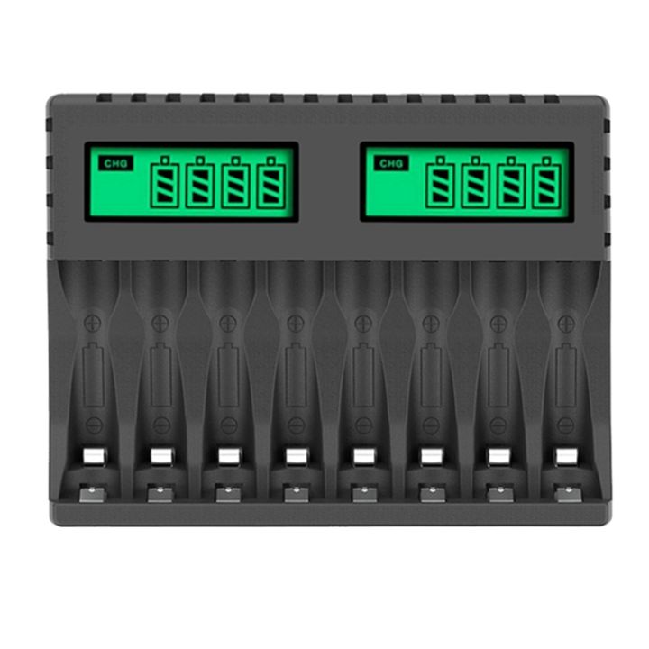 Battery Charger LCD Display Smart Intelligent 8-Slot Chargers for AA ...