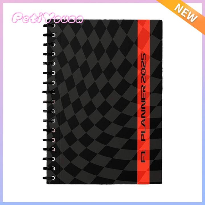 PETIYOUZA Black F1 2025 Planner and Calendar Study Guide Spiral Bound ...