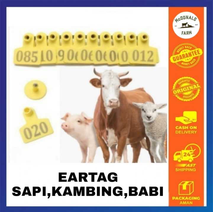 EAR TAG / EARTAG TELINGA SAPI,KAMBING,BABI (NOMOR 001 - 100 PCS ...