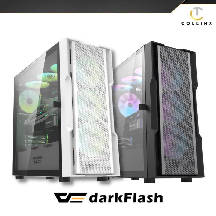 DarkFlash DK431 Mesh Gaming Case | Black White | Free 4 RGB Fans ...