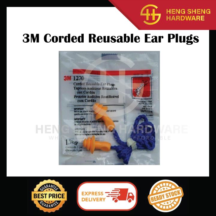 3M Earplug,1270 Corded Reusable Ear Plugs | Lazada