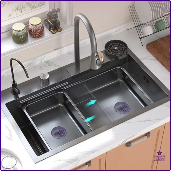 [shipa] Stainless steel kitchen sink, large single water tank, multi ...