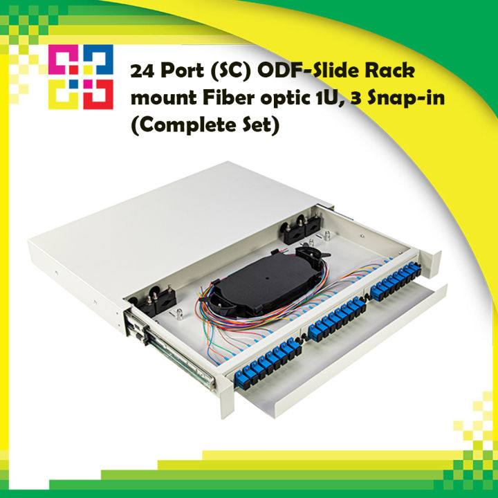 24 Port (SC) ODF-Slide Rack mount Fiber optic 1U, 3 Snap-in (Complete ...