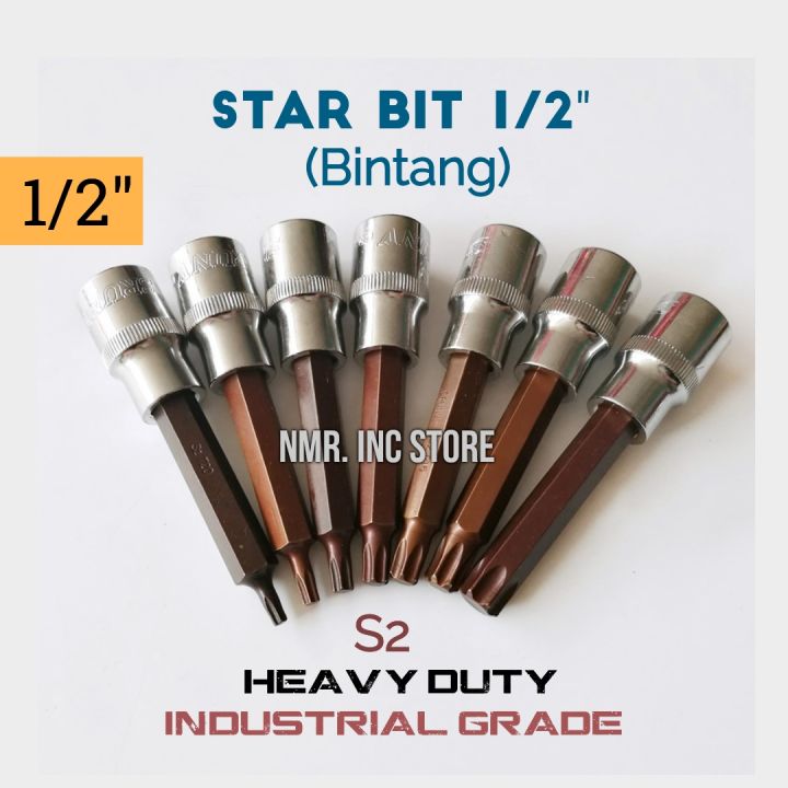 Mata Kunci Shock Star Bit 1/2 Bintang T20 T25 T27 T30 T35 T40 T45 T50 ...