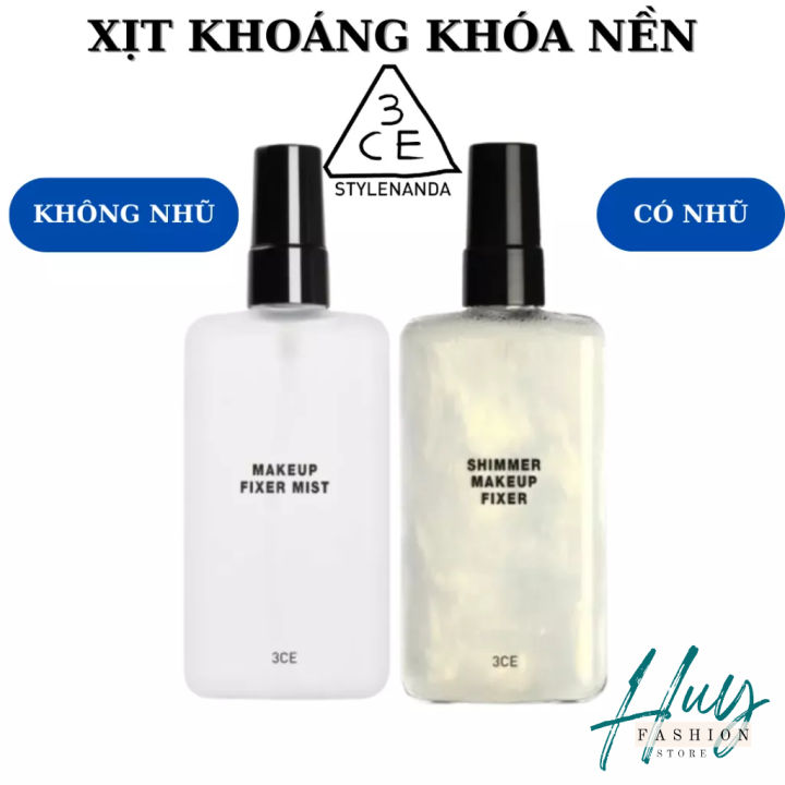 Xịt Khoáng Khóa Nền Dưỡng Ẩm 3CE STYLENANDA Shimmer Makeup Có Nhũ ...