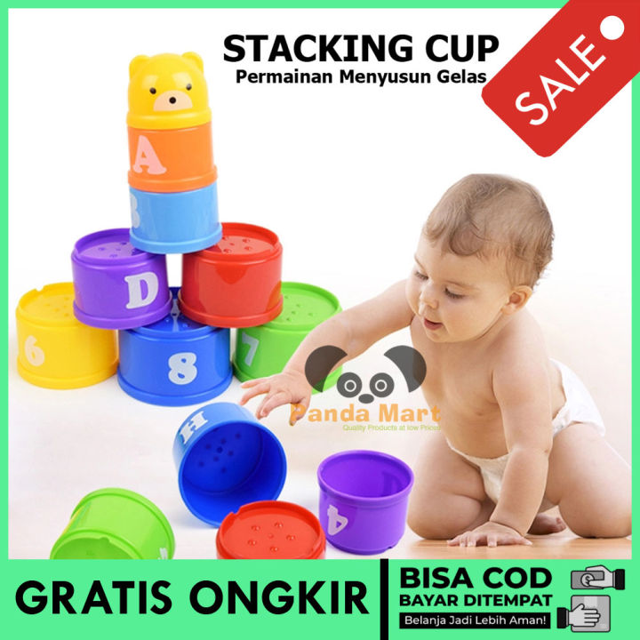 Stacking Cup Permainan Menyusun Gelas Mainan Edukasi Bayi Baby Toys ...