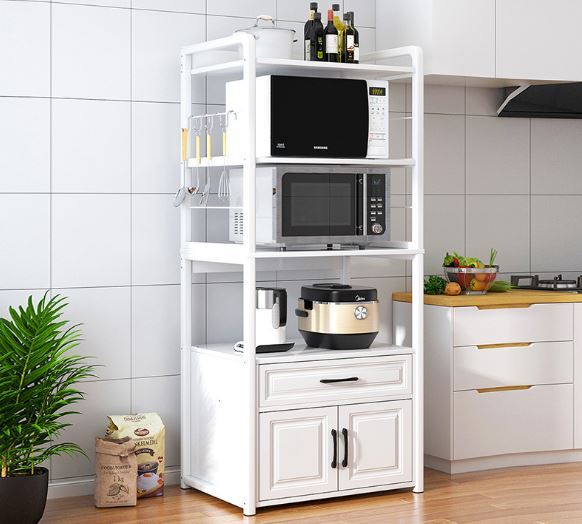 Orchard Furniture Kitchen Rack with Cabinet and Drawer 4 Tier (White ...