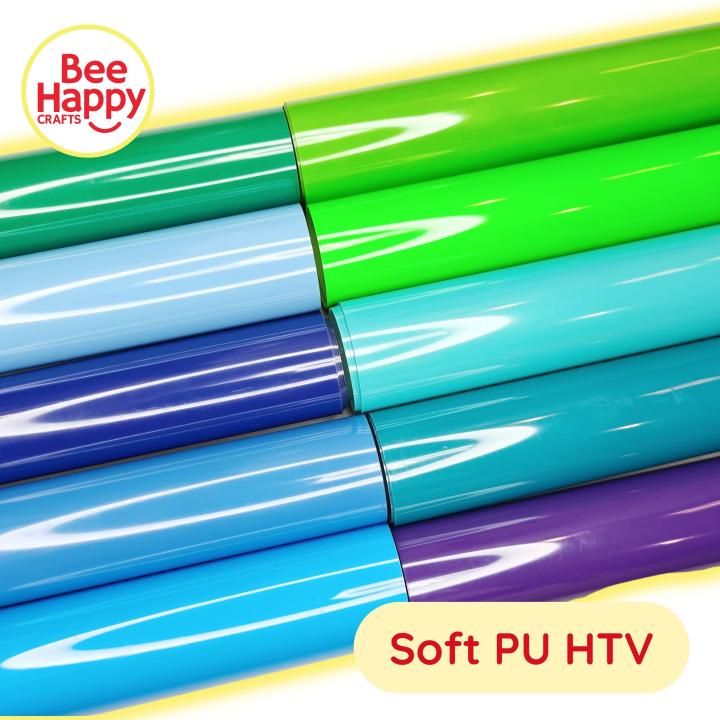 Bee Happy Blue, Green, Purple Shades HTV Heat Transfer Vinyl Soft PU ...