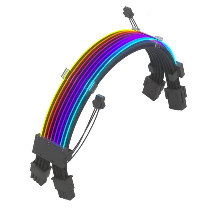 GPU Cable Motherboard Extension ARGB Cable PSU ARGB Extension Sleeved ...