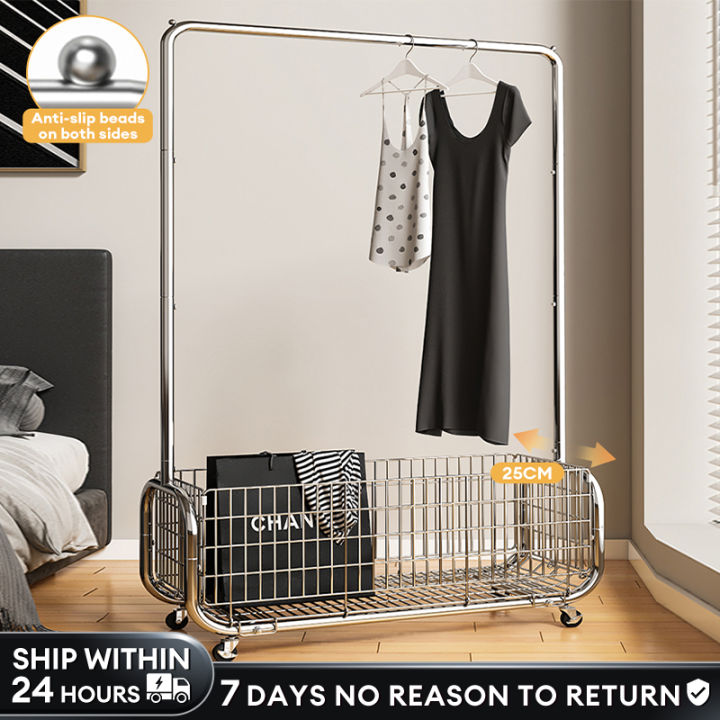 Sheeper Clothes Rack Hanger Clothes Hanger with Basket Bedroom Clothes ...