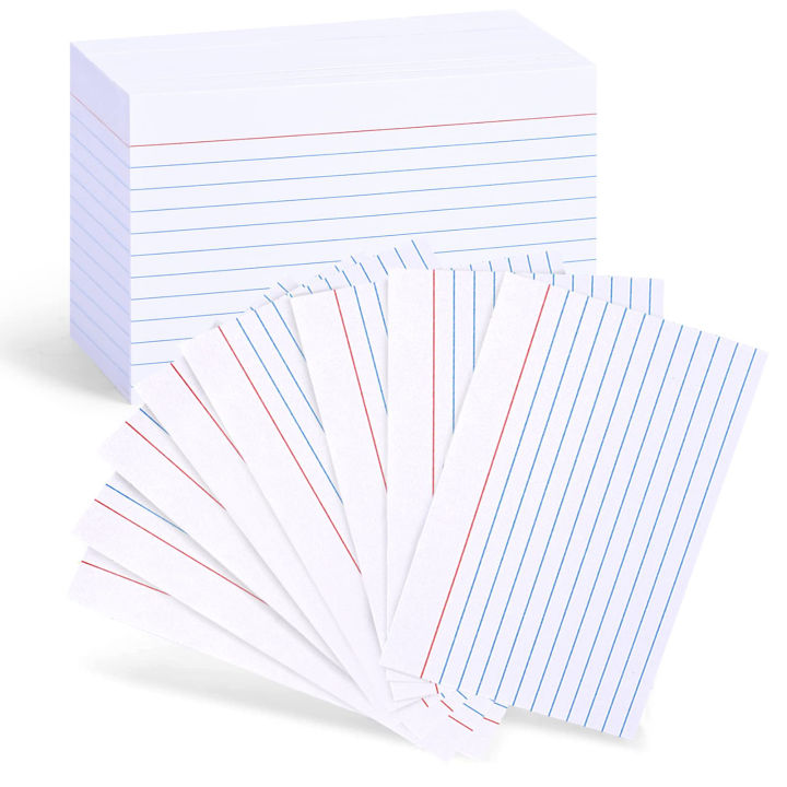 200 Sheets Small Thick Ruled Index Cards Hanging Hole Horizontal Inner ...
