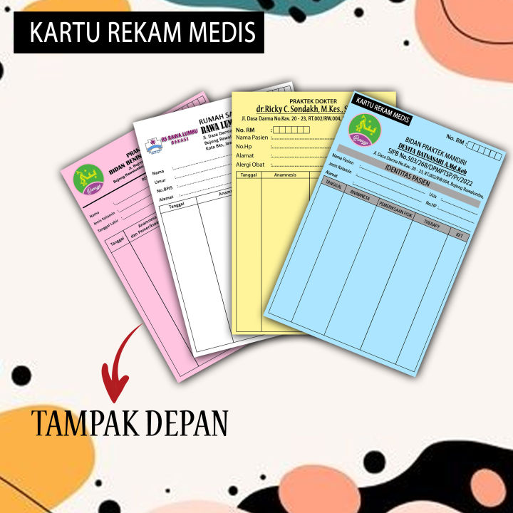 ISI 50 PCS KARTU REKAM MEDIS | KARTU IURAN | KARTU STOCK OPNAME | KARTU ...