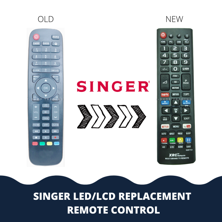 SINGER TLE328 SINGER LCD/LED TV REMOTE CONTROL [REPLACEMENT] | Lazada