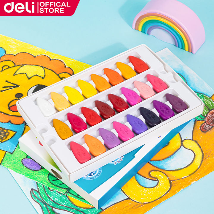 Deli 36/48 Color/Set Water drop crayons 72074 | Lazada PH