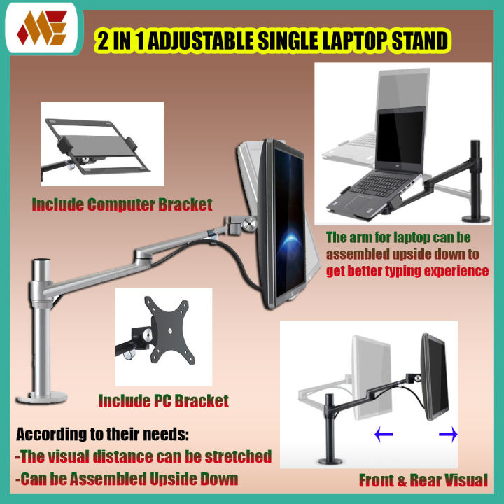 Desktop Adjustable Aluminium Clamp Base Universal Ttilt And Swivel 2 in ...