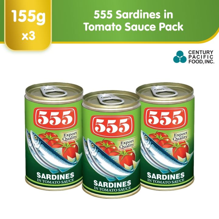 555 Sardines in Tomato Sauce 155g (Pack of 3) - Rich in Calcium ...