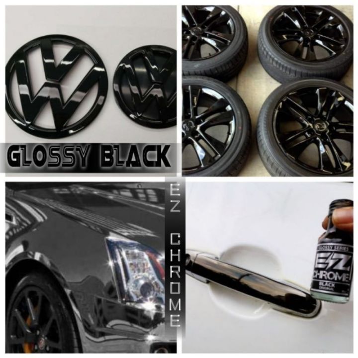 EZ Black Chrome Colour Coating Magic Paint Cover Set Rim Samurai spray ...