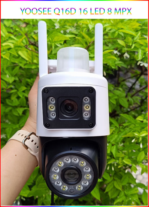 Camera Yoosee Wifi 2 Mắt Ngoài Trời 16 Led Q16D Xem 2 Màn Hình Cùng Lúc ...