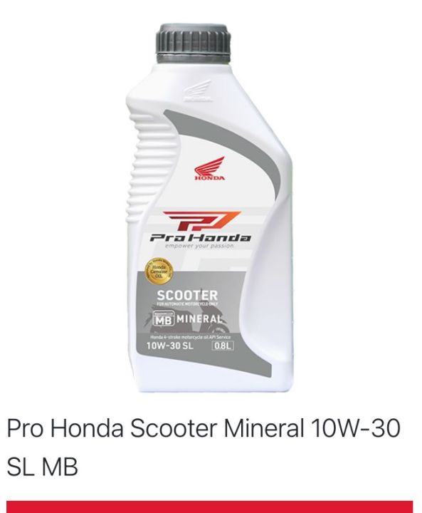 Honda Genuine Pro Honda Scooter Mineral 10W-30 SL MB 0.8 Liter | Lazada PH