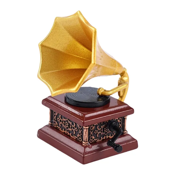 Old Tiny Phonograph Copy Model House Addition Traditional Music Player ...