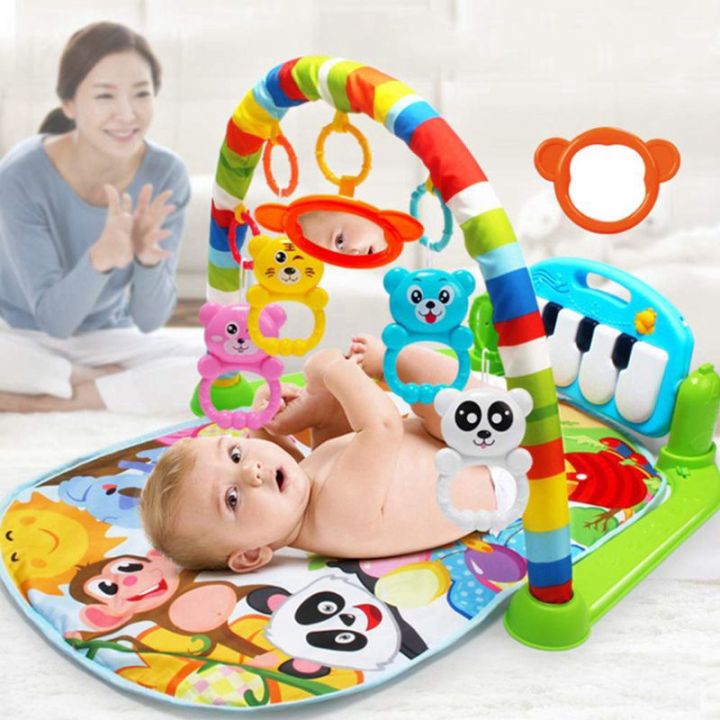 Baby Music Rack Play Mat with Piano Keyboard Early Education Gym ...
