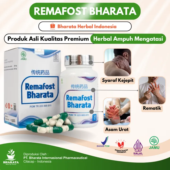Remafost Bharata Obat Saraf Kejepit, Asam Urat, Pegal Linu, Pengapuran ...
