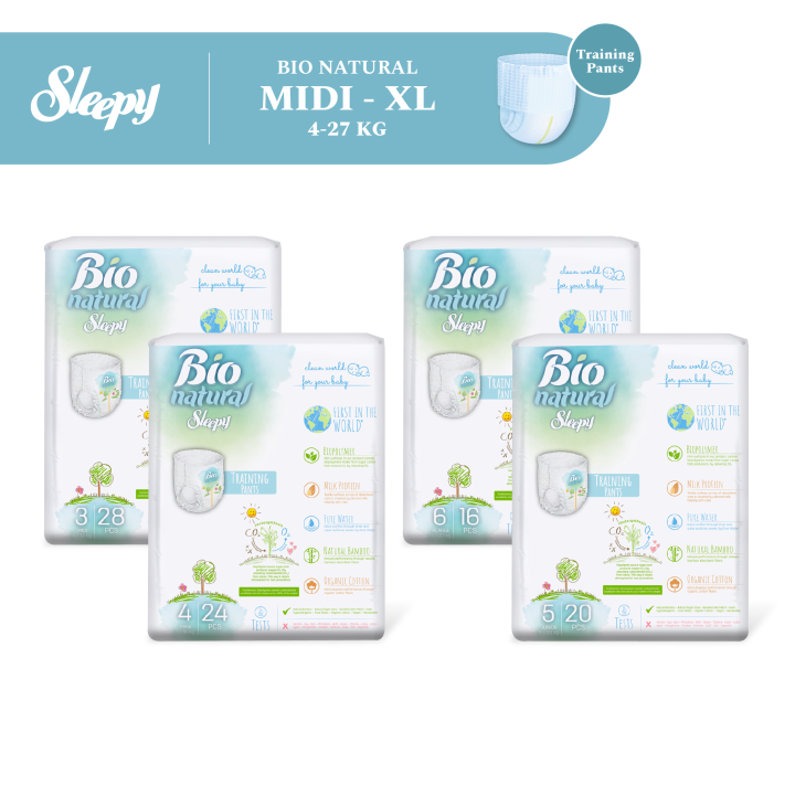Sleepy BIO Natural Jumbo Package Baby Training Pants Diaper - Midi28 ...