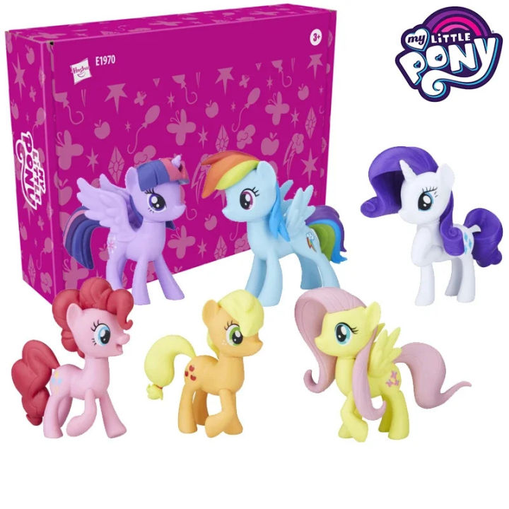 Hasbro My Little Pony Action Figures Twilight Sparkle Fluttershy Pinkie Pie Rainbow Dash Apple ...