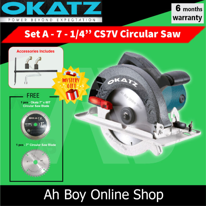 Okatz 7-1/4’’ CS7V Circular Saw (1300w) F.O.C 7 x 60T & 7 inch Circular ...