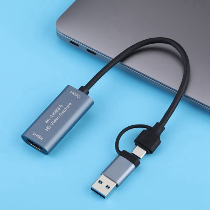 USB3.0 Video Capture Card 4K -Compatible to USB Type C for Gaming Live ...