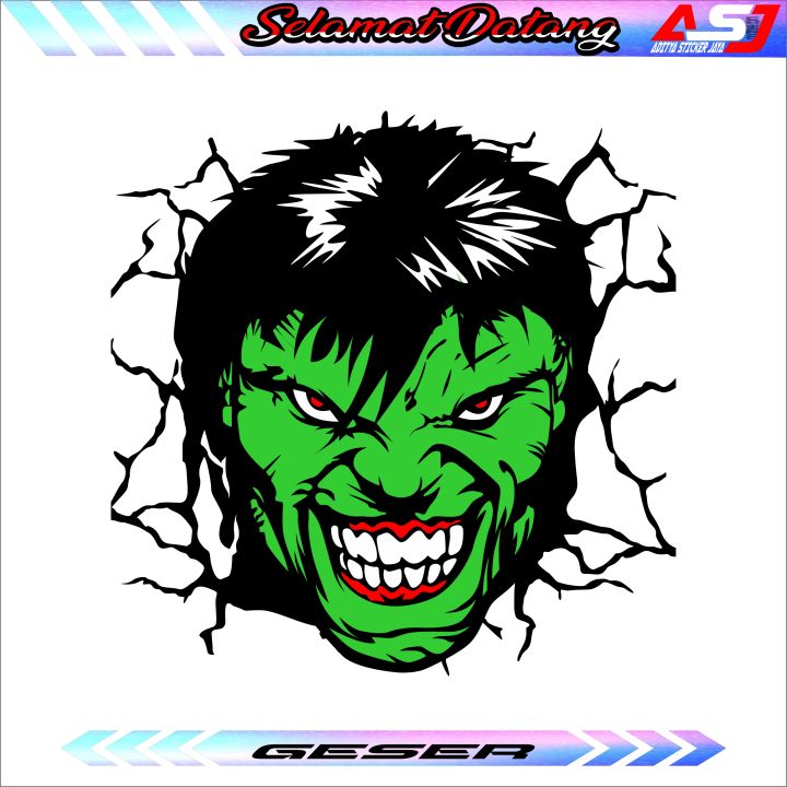 cutting sticker HULK/cutting stiker/stiker body/stiker mobil/stiker ...