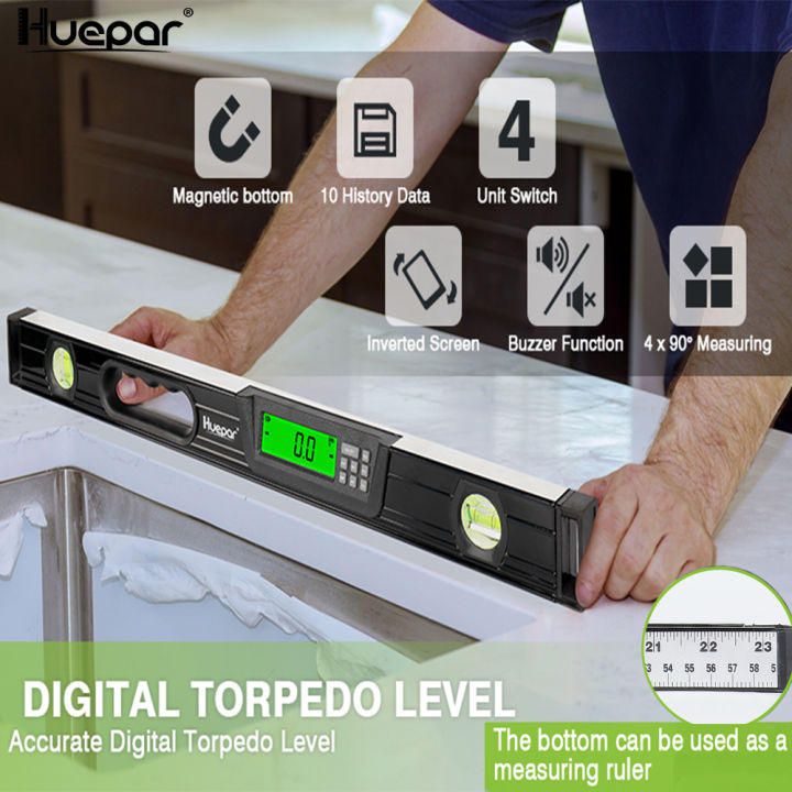 Huepar Digital Display Level Bar With Magnet Inclinometer 610mm ...